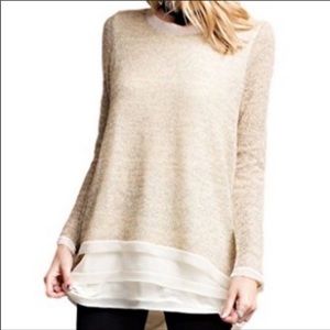 easel | Sweaters | Easel Carly Layered Knit Sweater | Poshmark